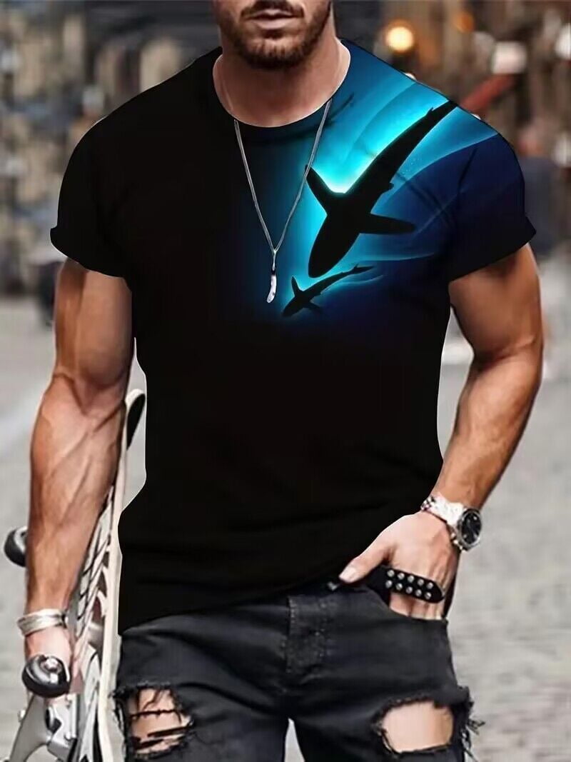 Blue Fish Head Novelty Fashion Tee Men Stylish Soft - Walmart.com