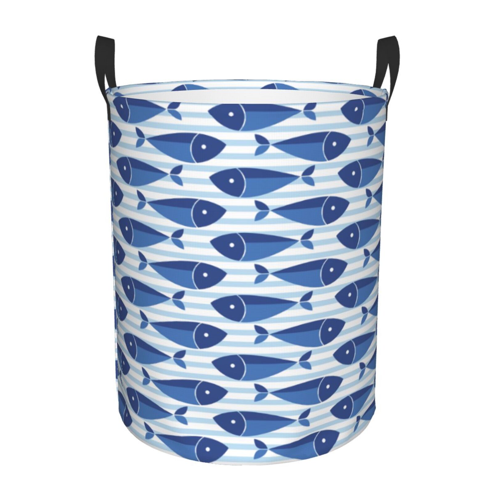 Blue Fish Laundry Basket, Laundry Hamper Waterproof Laundry Bag Clothes ...