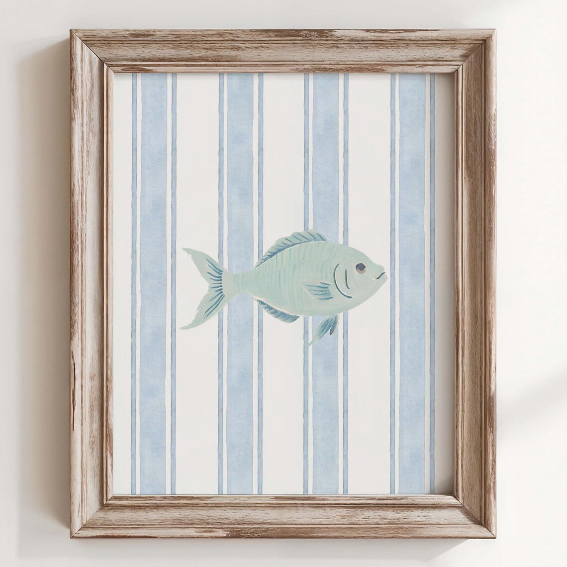 Blue Fish Nursery Wall Art - Cottagecore Farmhouse Decor - Coastal Baby ...