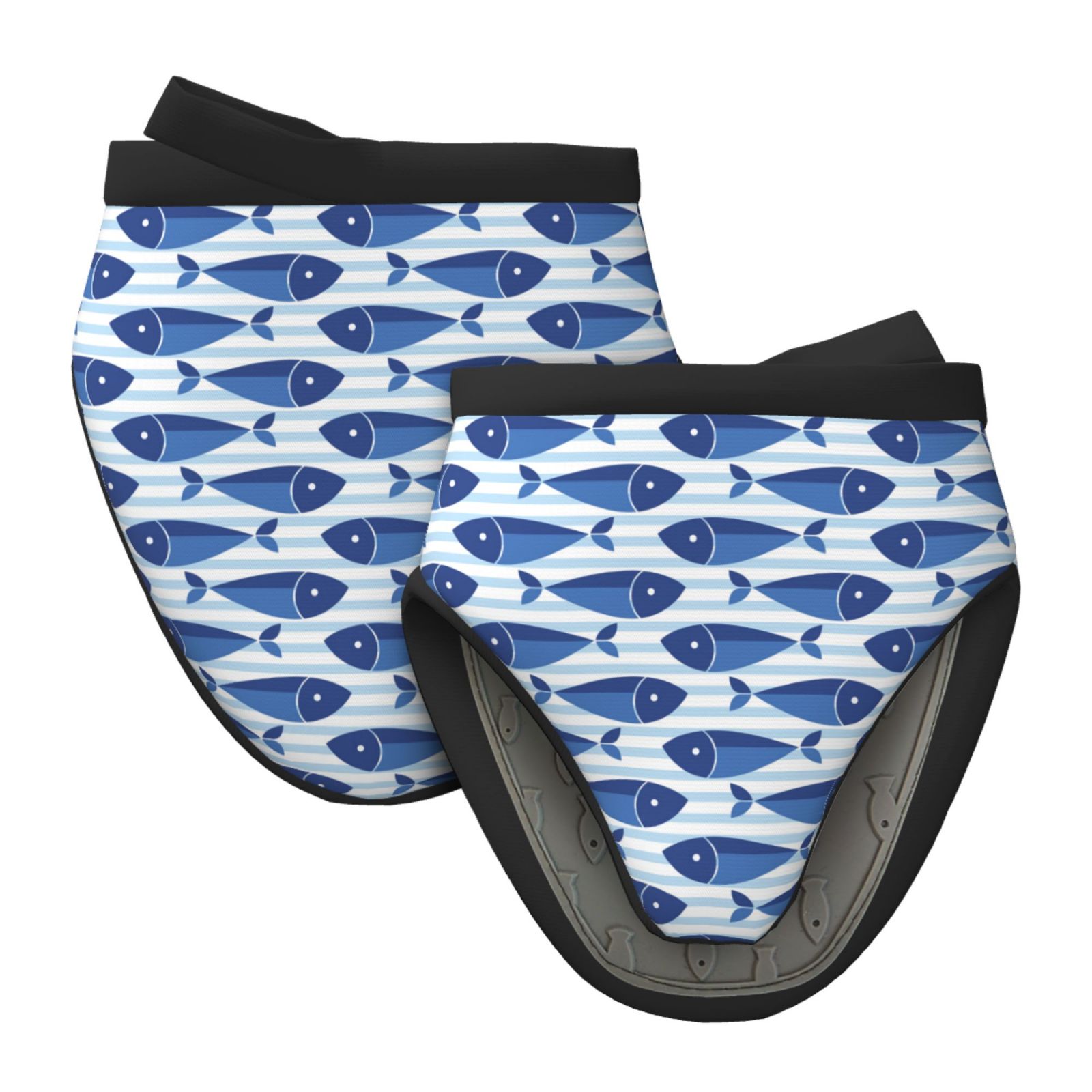 Blue Fish Oven Mitts Heat Resistant, Soft Lining Silicone Mini Oven ...