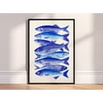 Blue Fish Stack Nautical Kitchen Wall Art Poster Unframed Paper Print ...