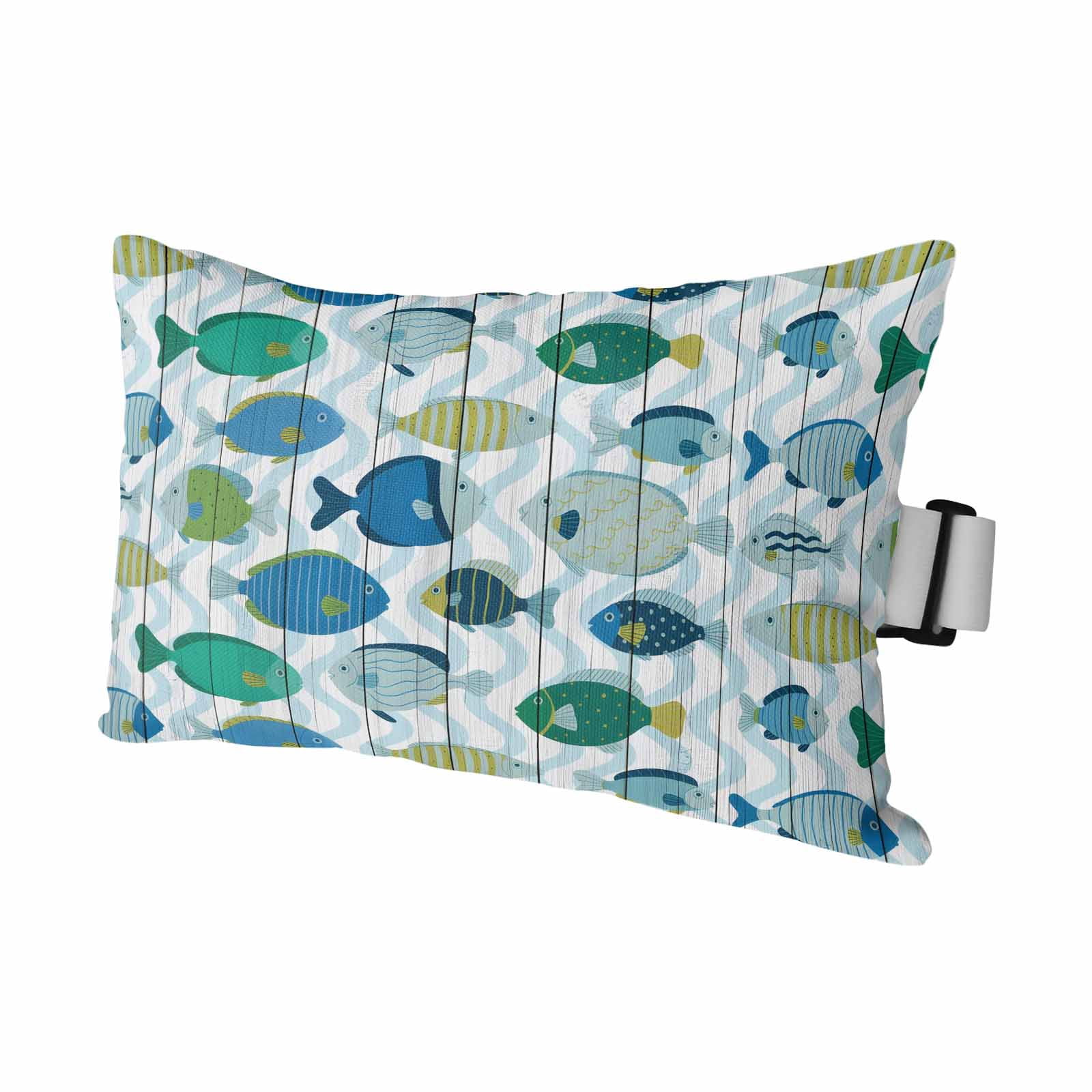 Blue Fishes Outdoor Pillows for Chaise Lounge Chair Waterproof Lumbar ...