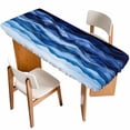 Blue Fitted Rectangle Tablecloth 32" x 96" Gradient Ripple Abstract ...