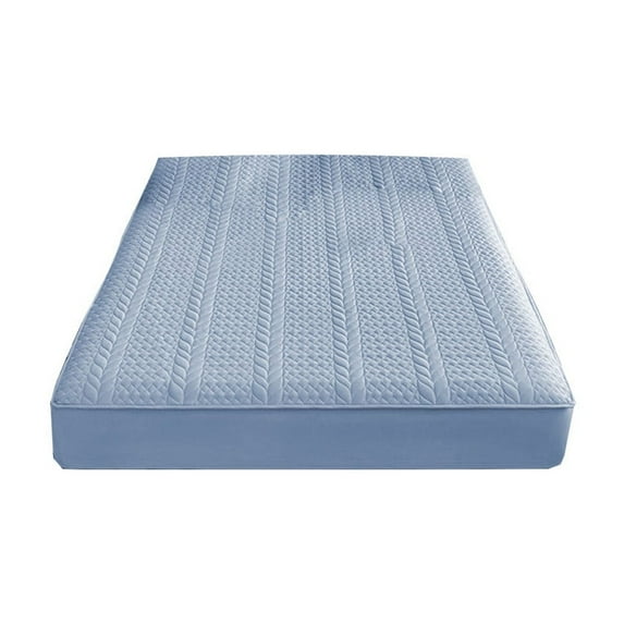 Blue Fitted Sheet Protective Cover For Mattress 150X200Cm Quilted ...