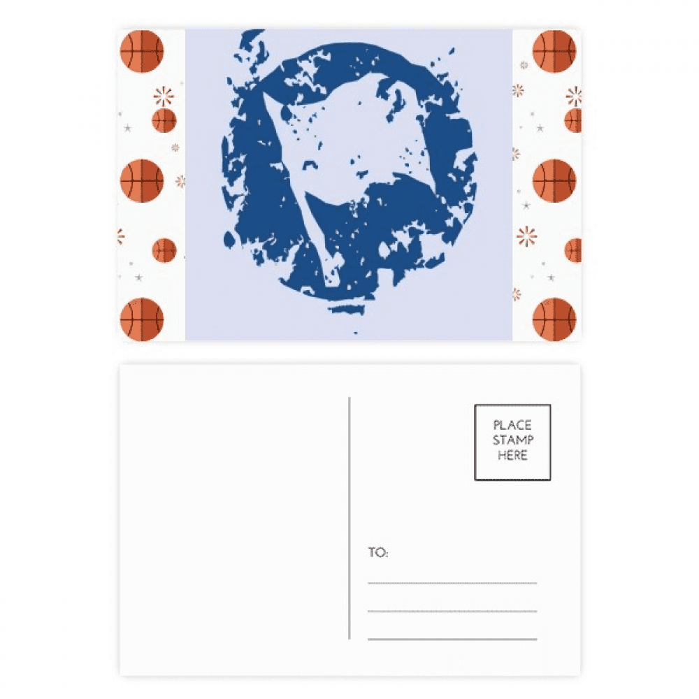 Blue Flag Design Round Illustration Pattern Basketball Postcard Set ...