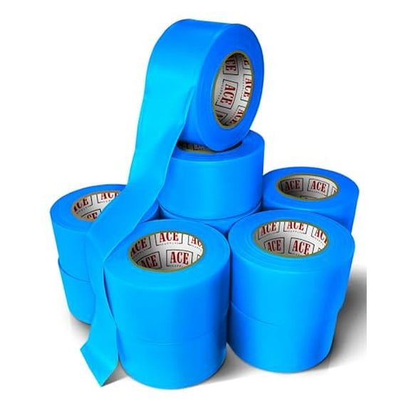 Blue Flagging Tape 12 Pack - Non-Adhesive Survey Tape - 1.5 Inch Width ...