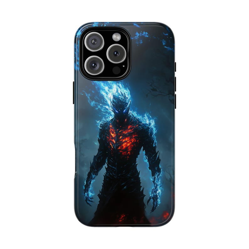 Blue Flame Dark Ember Void Fire Warlock Mage Artwork Phone Case with ...