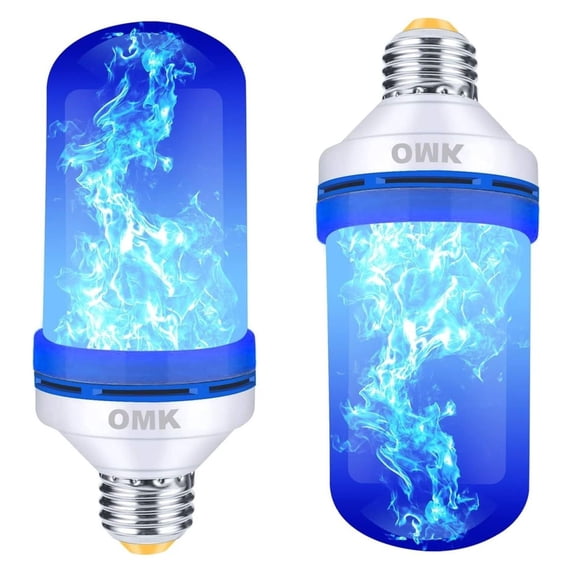 Blue Flame Decor LED Flame Effect Light Bulbs - Upgraded 4 Modes Fire ...