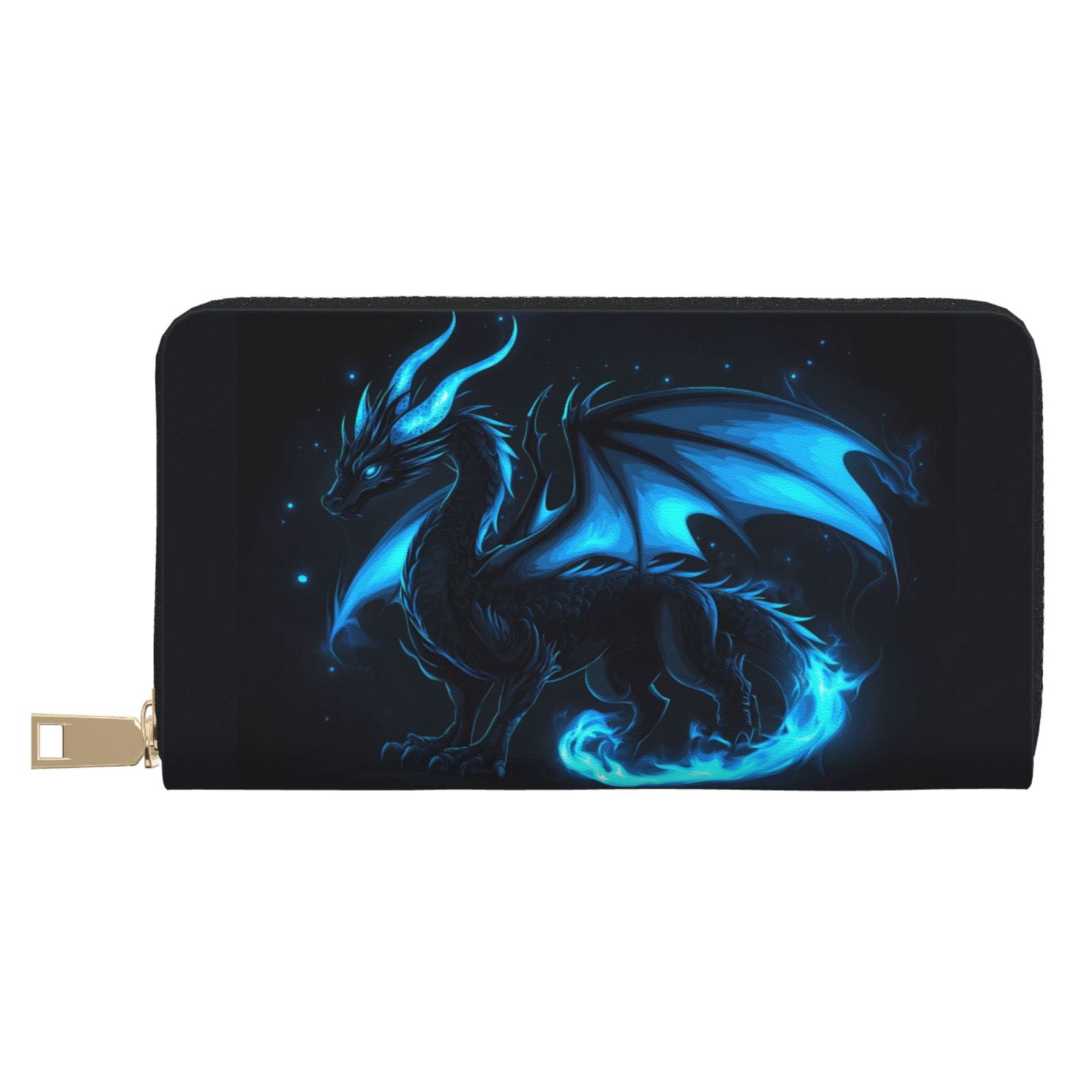 Blue Flame Dragon Aura Wallet Women, Leather Bifold Multi Card Wallet ...