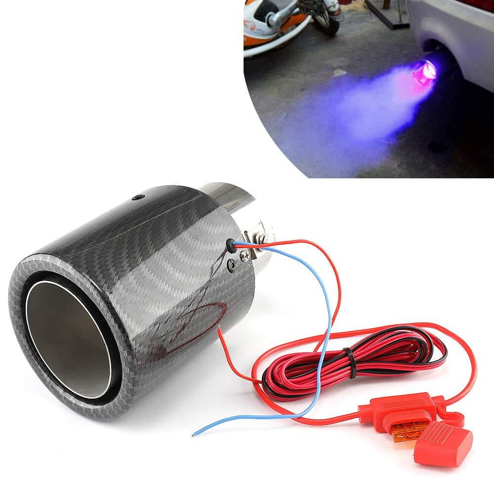 Blue Flame Led Exhaust Muffler Tip Carbon Fiber Racing Automobile Car ...