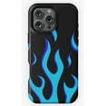 Blue Flame Minimal Abstract Fire Design Phone Case for iPhone 11 12 13 ...