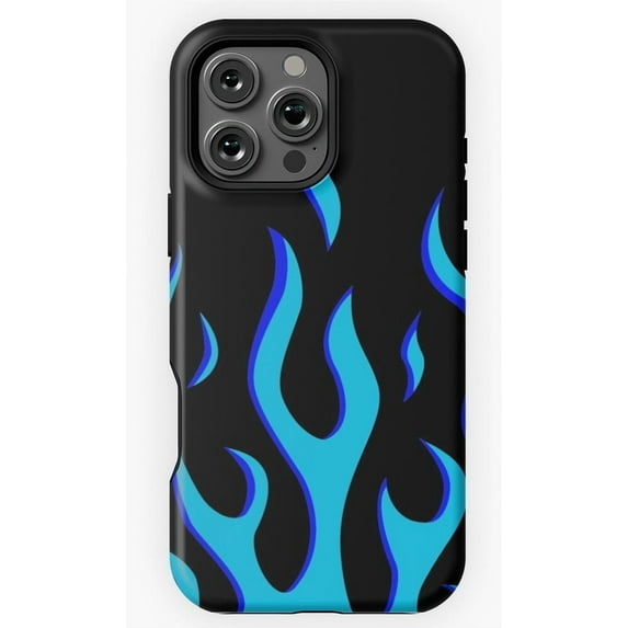 Blue Flame Minimal Abstract Fire Design Phone Case for iPhone 11 12 13 ...