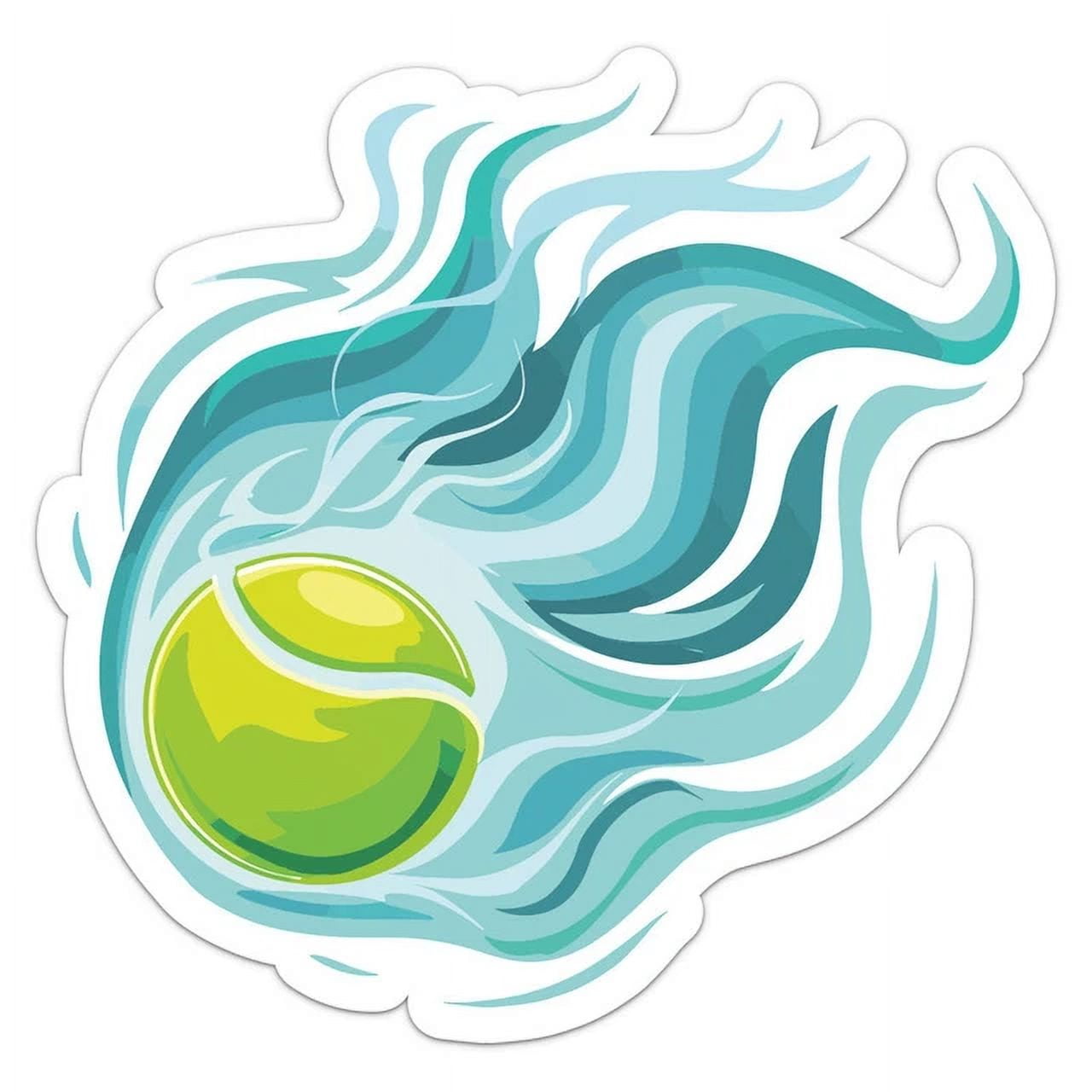 Blue Flame Tennis Ball Sticker Phone Decal Water Bottle Stickers Car ...