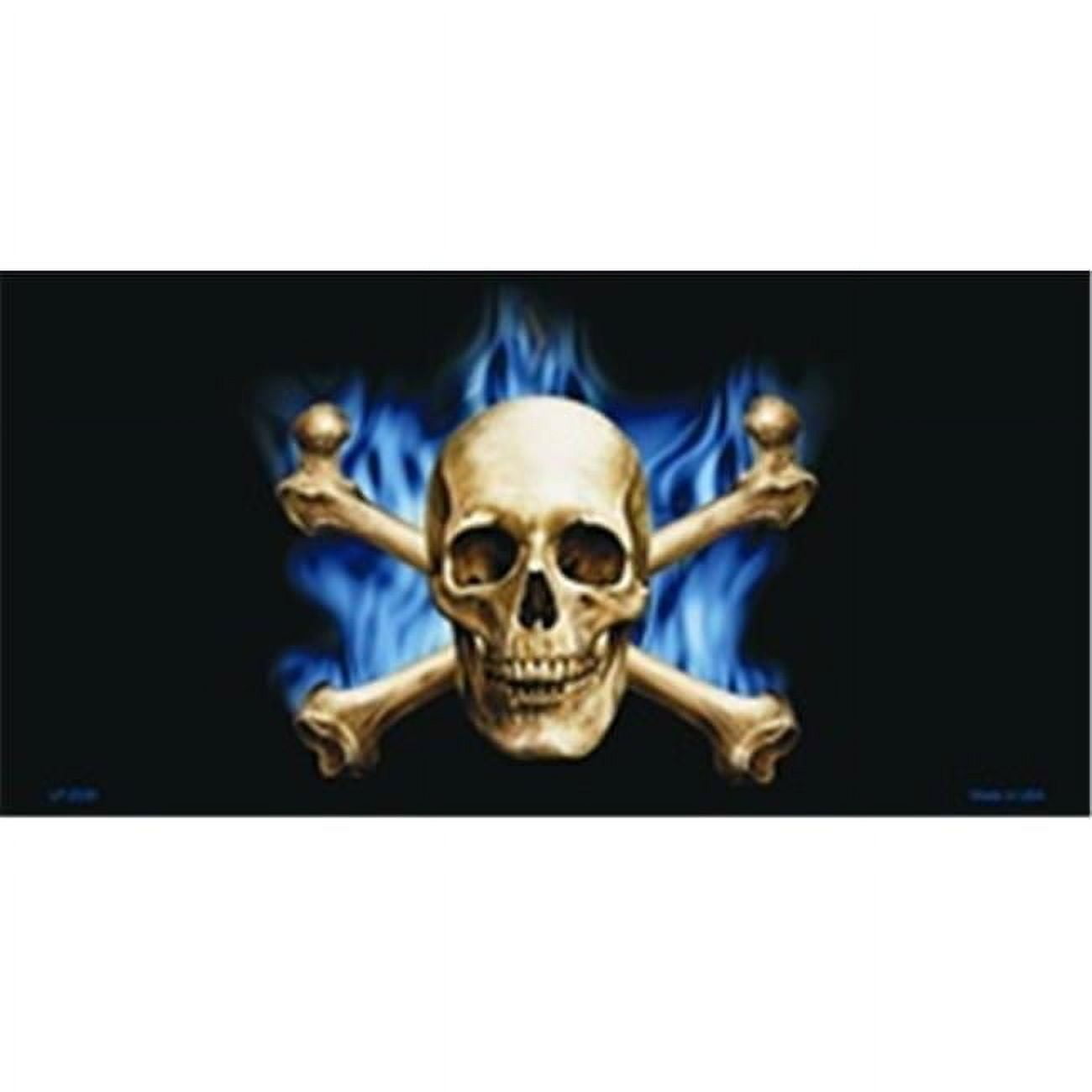 Blue Flame and Crossbones License Plates Blanks Tags - Walmart.com