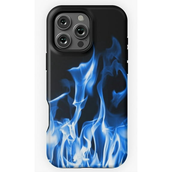 Blue Flames Abstract Cool Fire Graphic iPhone 11–16 Pro Max Compatible ...