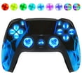 Blue Flames Silent Modz LED Light Up Button Wireless Custom Controller ...