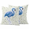 Blue Flamingo Outdoor Pillow Covers Set of 2 Art Green Polka Dots ...
