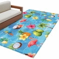 Blue Flamingos Area Rug 3x5 Washable Rug Non Slip Tropical Summer ...