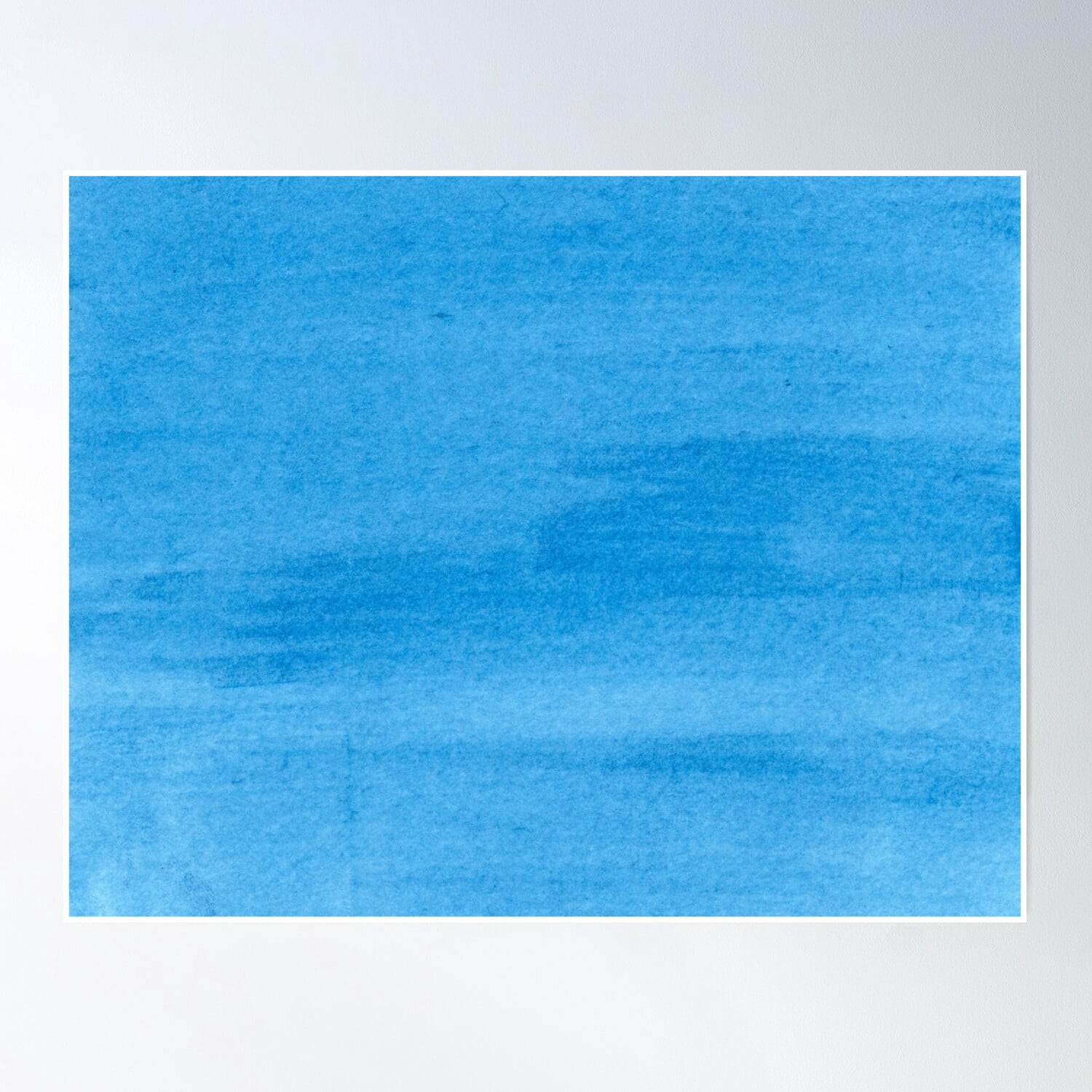 Blue Flat Watercolor Brush Strokes Calm Ocean Minimalist Painting ...