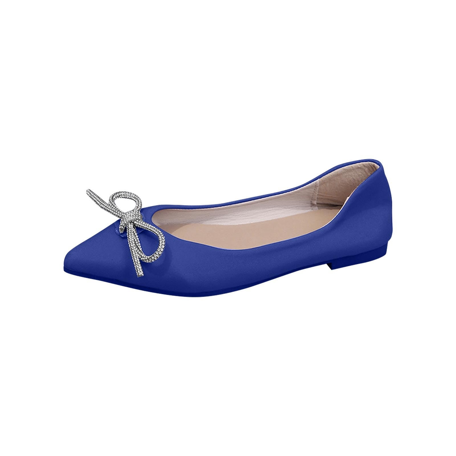 Blue Flats Ballet Flats Pointed-Toe Shoes For Women Soft Sole Casual ...