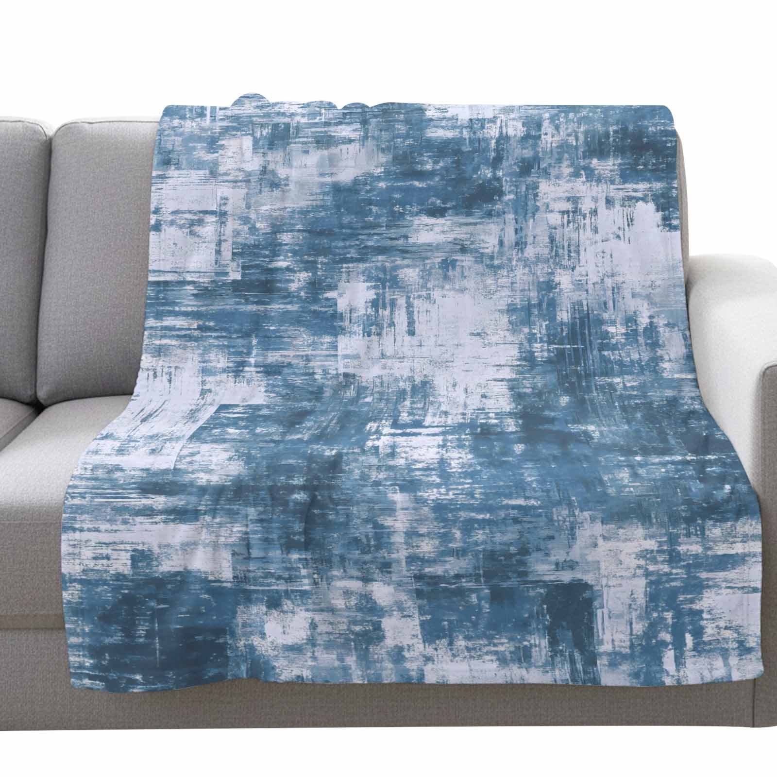 Blue Fleece Throw Blanket Lightweight Modern Abstract Gradient Blue ...