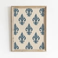 Blue Fleur-de-lis on Neutral Background Rustic French Country Vintage ...