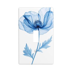 2 Gang Light Switch Cover Plate Purple Blue Floral Stained Glass Wall ...