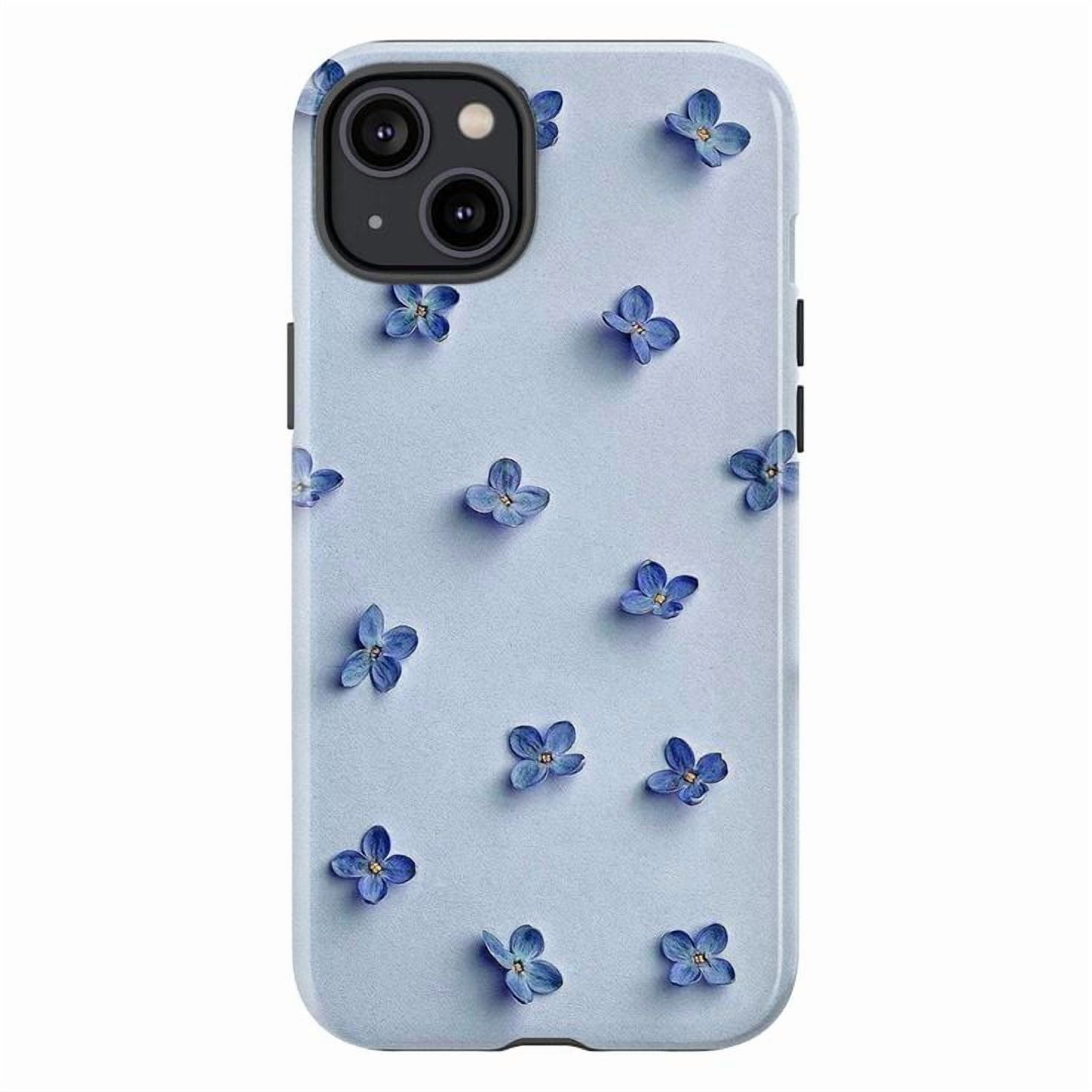 Blue Floral 3D Phone Case for iPhone 16 15 14 13 12 11 Pro Max – Dual ...