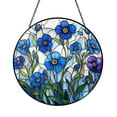 Blue Floral Acrylic Suncatcher – Decorative Window Ornament - Walmart.com