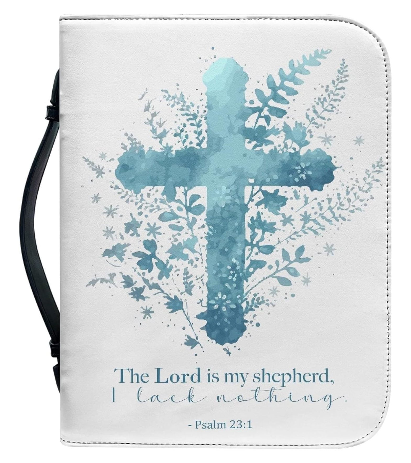 Blue Floral Bible Cover for Men Cross Bible Case Small Size with Handle ...