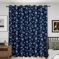 Blue Floral Blackout Curtains, Small Flower Country Cottage Curtains ...
