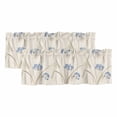 Blue Floral Botanical Spring Curtain Valances for Windows, Kitchen ...