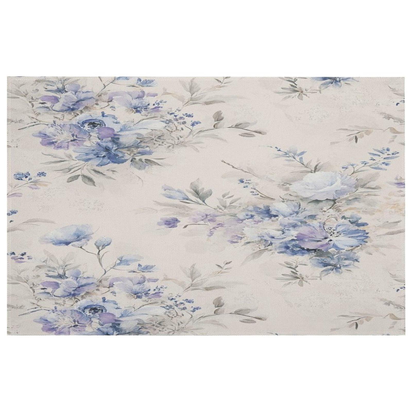 Blue Floral Bouquet Adult Home Decor Bedroom Living Room Crystal Velvet ...