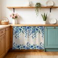 Blue Floral Cabinet Curtains 11" W x 13" L Watercolor Spring Gradient ...
