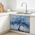 Blue Floral Cabinet Curtains for Kitchen 10"W x 11"L, Classical Flower ...