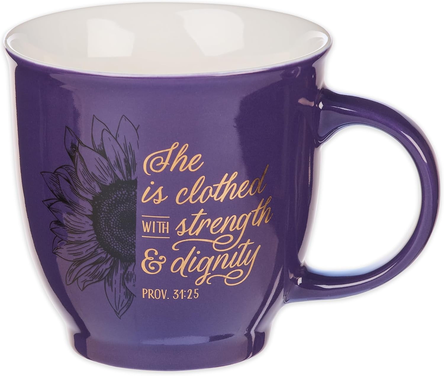 Blue Floral Ceramic Coffee Mug – 14 oz. Microwave and Dishwasher-safe ...