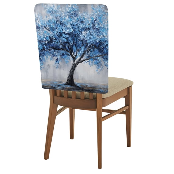 Blue Floral Chair Back Covers Set of 4 Classical Flower Botanical ...