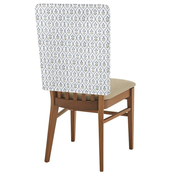 Blue Floral Chair Back Covers Set of 6 Country Pastoral Classic Flowers ...
