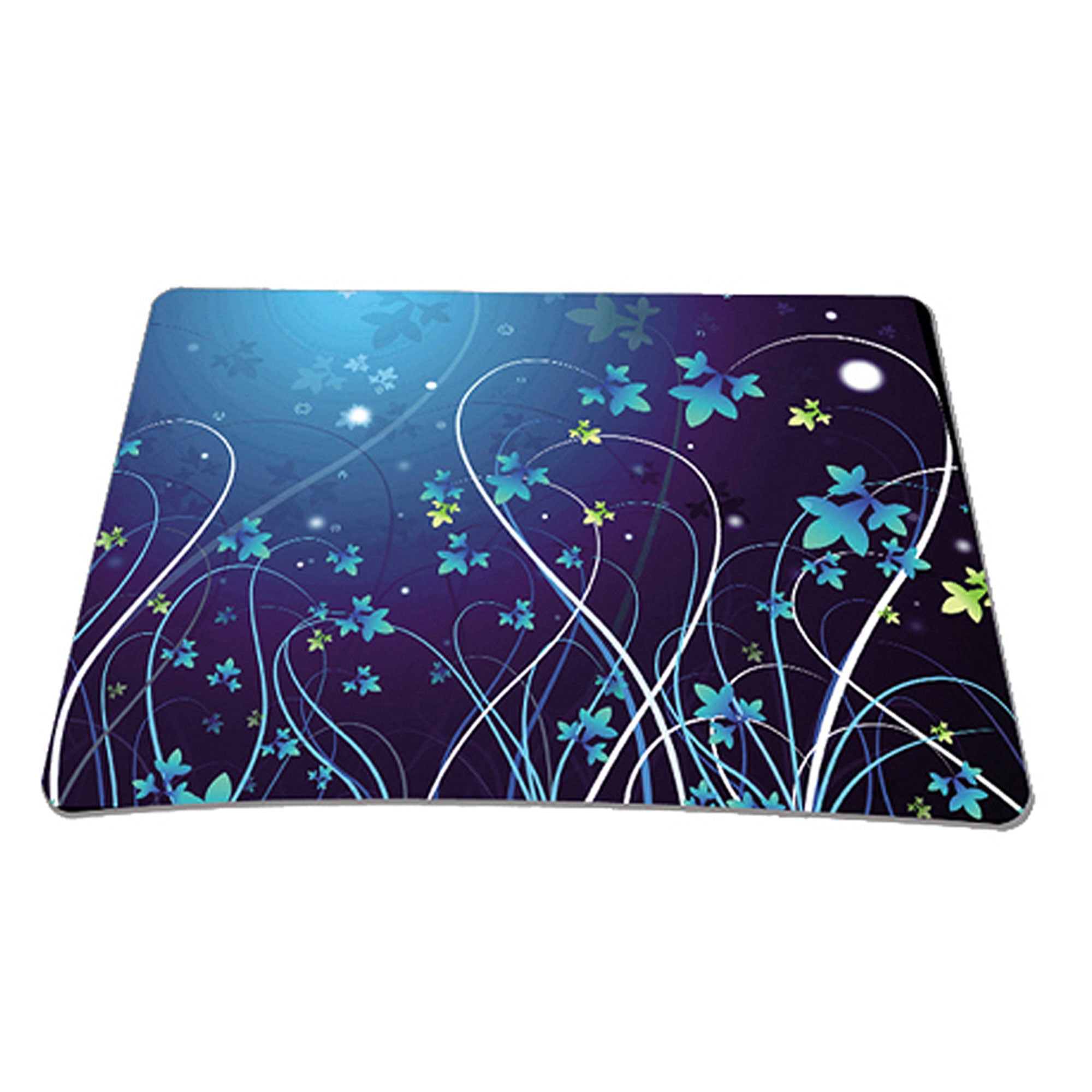 Blue Floral Colored 1 X Standard 7 x 9 Rectangle Non - Slip Rubber ...
