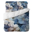 Blue Floral Comforter Set Full Size, Summer Spring White Blue Floral ...