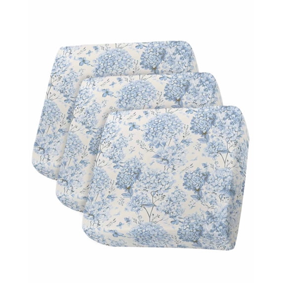 Blue Floral Couch Cushion Covers Stretch, Washable Sofa Seat Covers ...