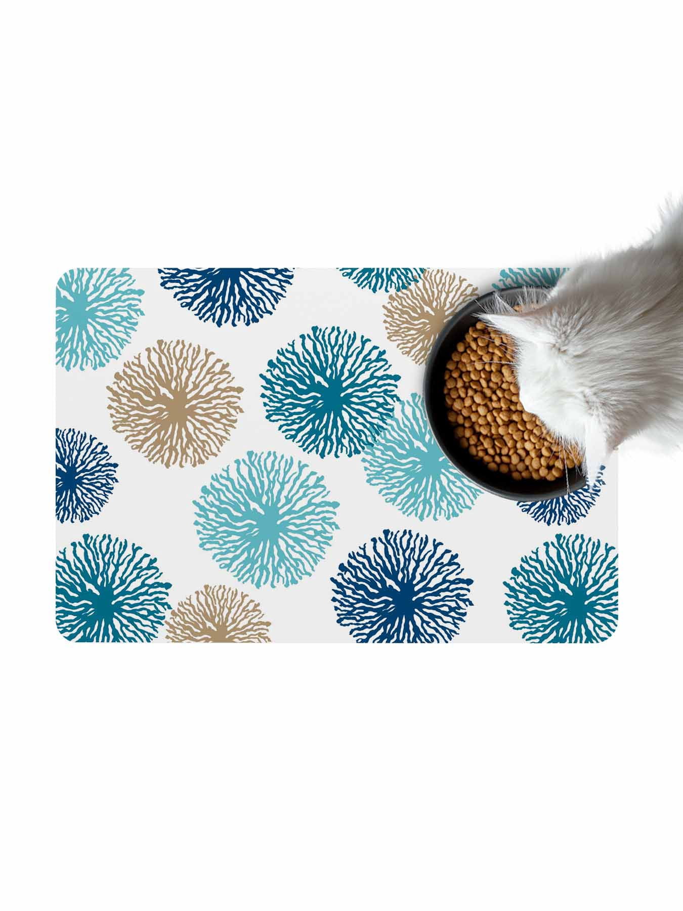 Blue Floral Doormat Non Slip Diatomaceous Earth Door Mat Absorbent ...
