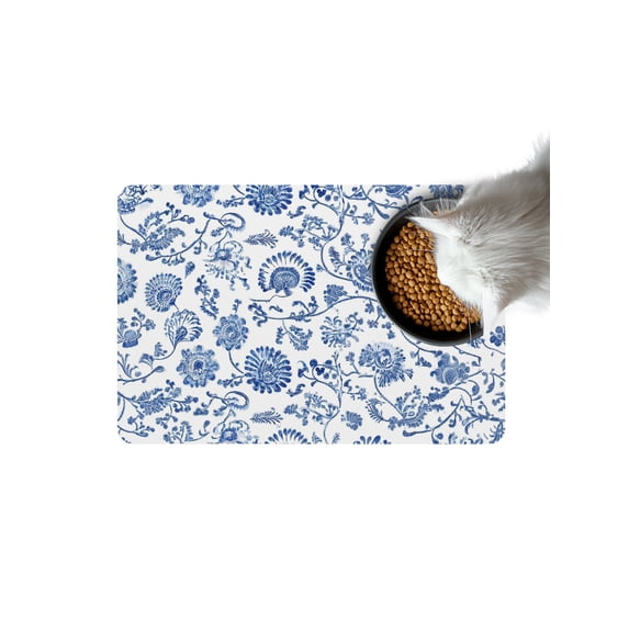 Blue Floral Doormat Non Slip Diatomaceous Earth Door Mat Absorbent ...