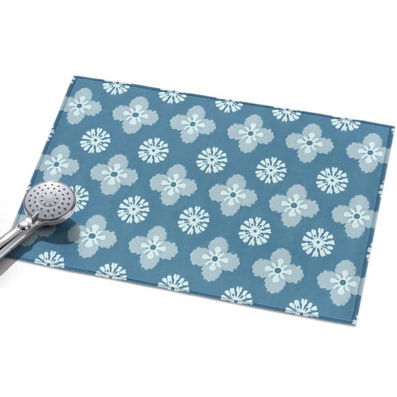Blue Floral Entryway Rug 2x3ft Washable Non Slip Bathroom Rug Indoor ...