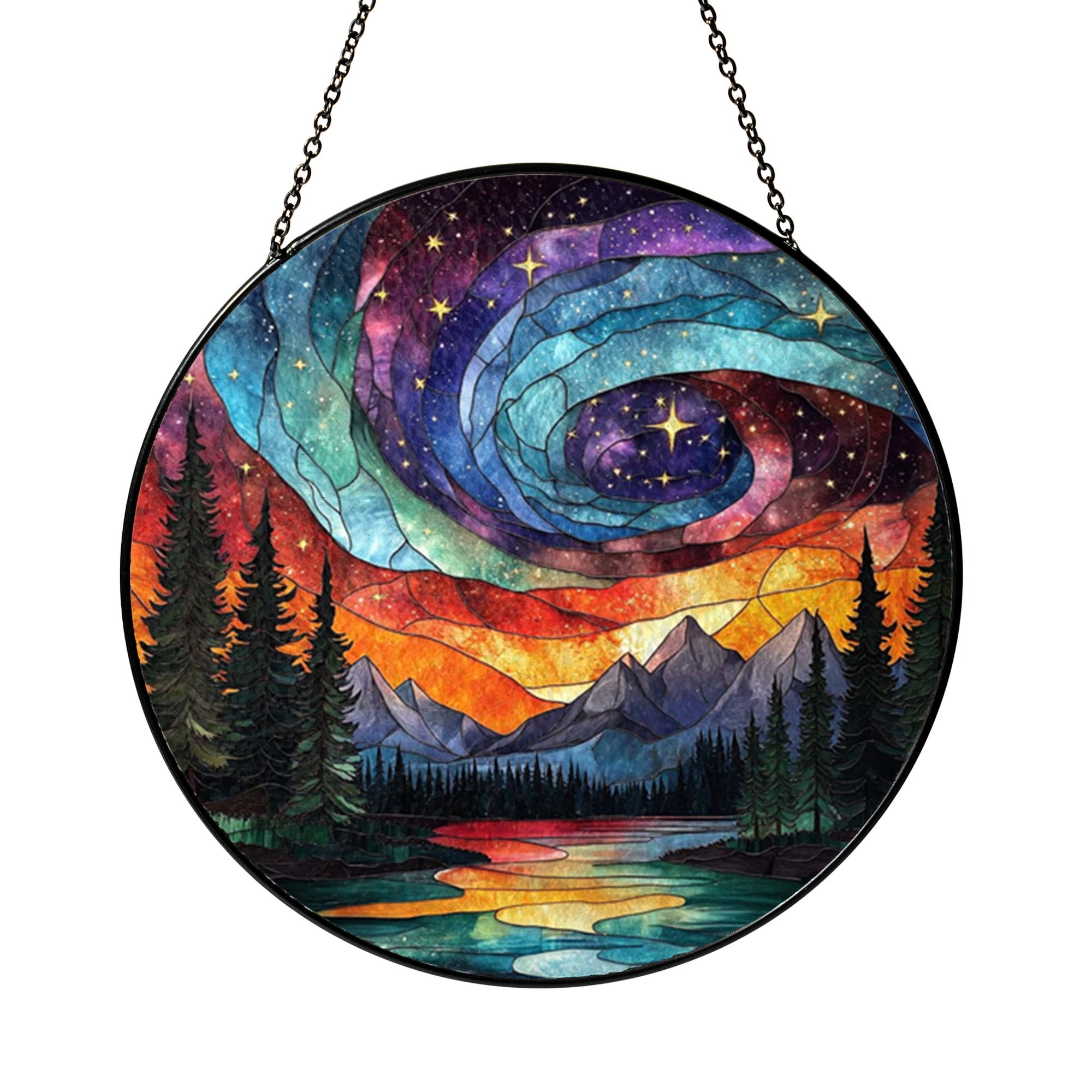 Blue Floral Field Garden Stained Glass Style Window Hanging2301 ...