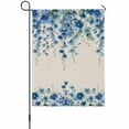 Blue Floral Garden Flag 12 x 18 Inches, Watercolor Spring Gradient Blue ...