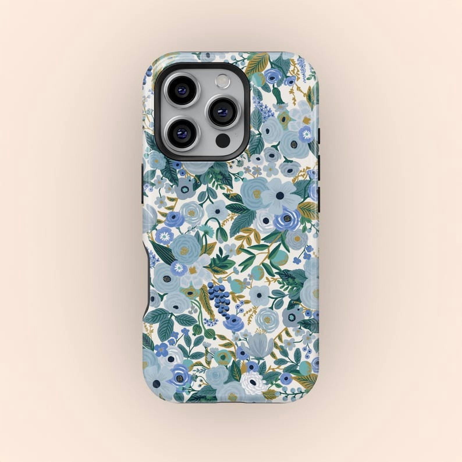 Blue Floral Garden Party Phone Case for iPhone 11 12 13 14 15 16 Pro ...