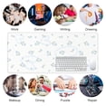 Blue Floral Heart Pattern Mouse Pad 31.5 x 11.82 Inches Rubber Desk Mat ...