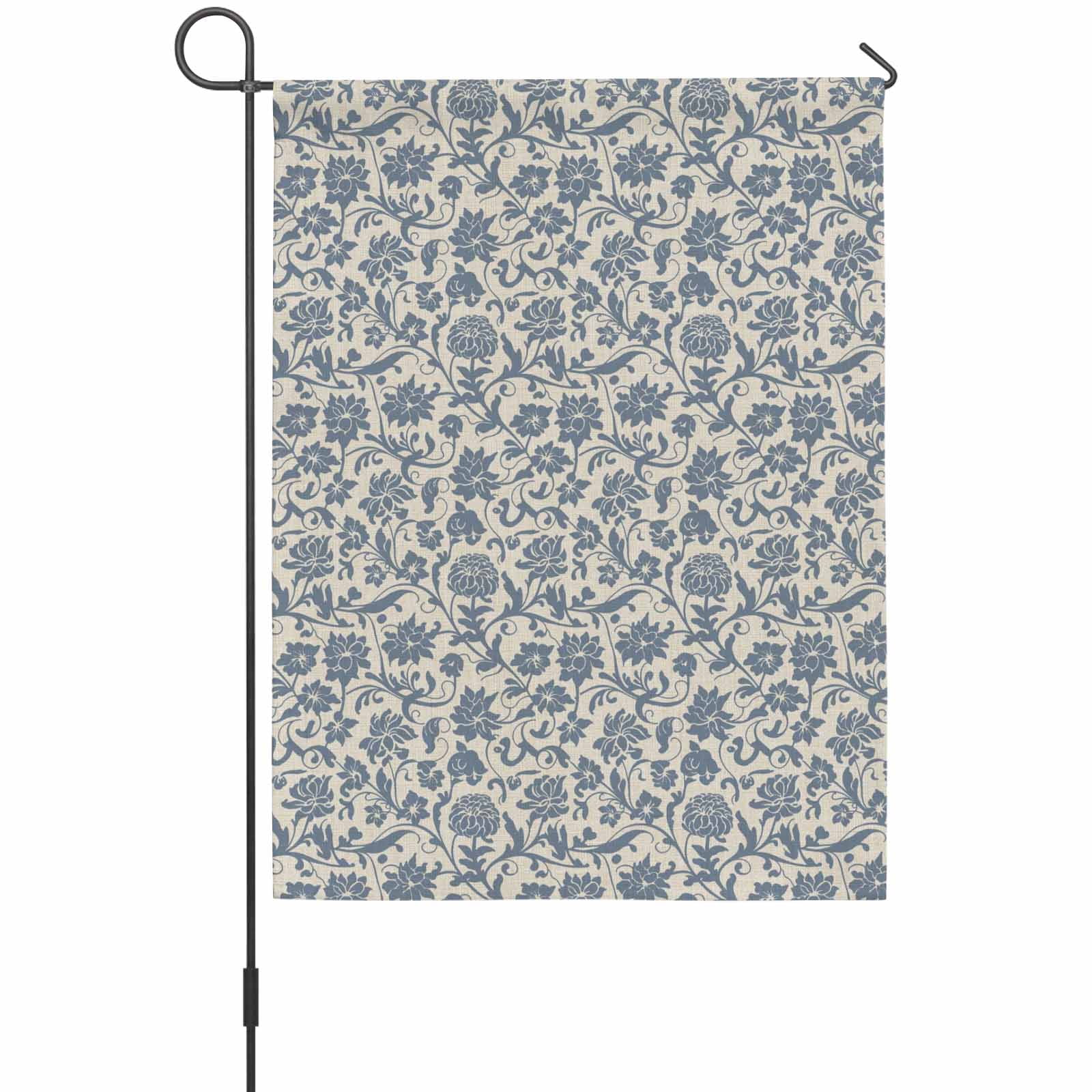Blue Floral House Flag 28 x 40 Inches, Vintage Spring Floral Bohemian ...