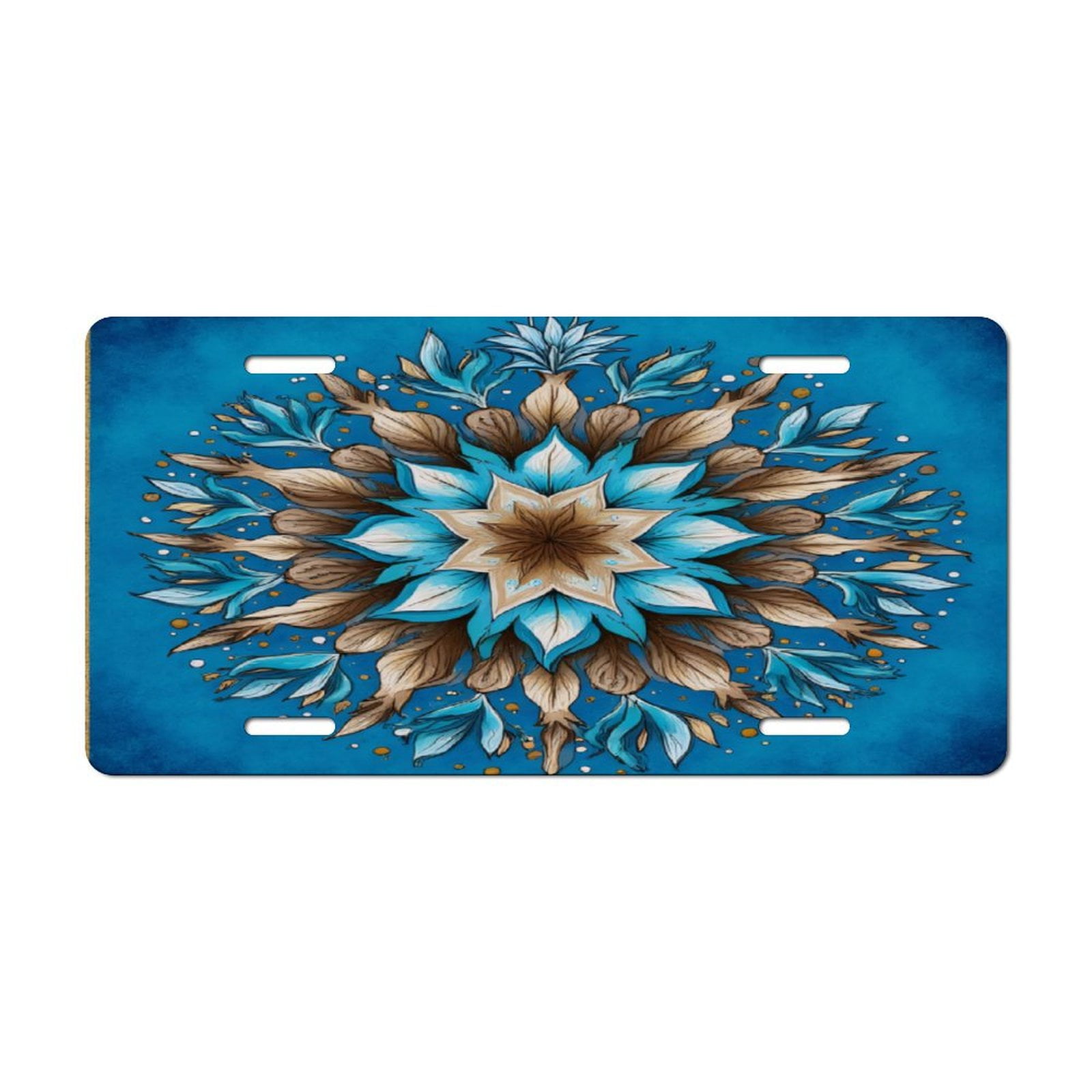 Blue Floral Mandala Art Print Car Decorative Front License Plate,Vanity ...